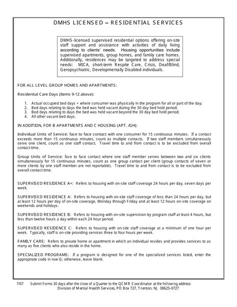 new jersey client movement report dmhs licensed beds residential