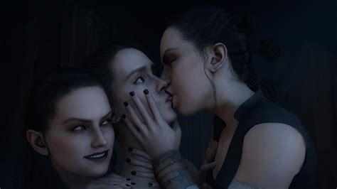 Rule 34 3d 3girls Ahch To Alternate Hairstyle Athletic Athletic Female Black Nails Breast Grab