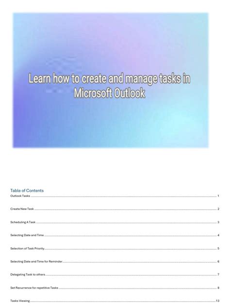 Microsoft Outlook Tasks Guidelines Pdf Microsoft Excel Computers