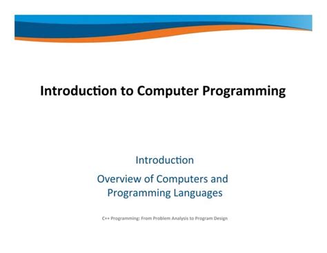 Overview Of Computers And Programming Pdf