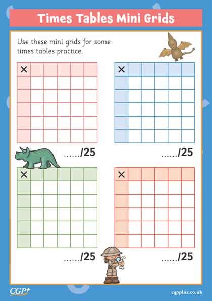 Times Tables Mini Grids Years 3 4 Cgp Plus