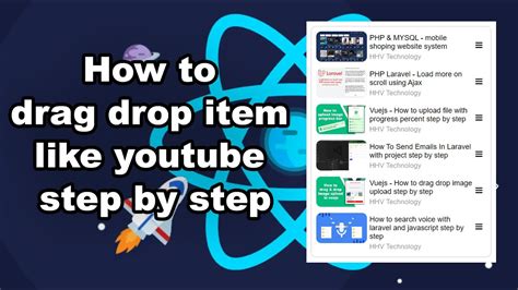 React Js How To Drag And Drop Items Like Youtube Step By Step Youtube