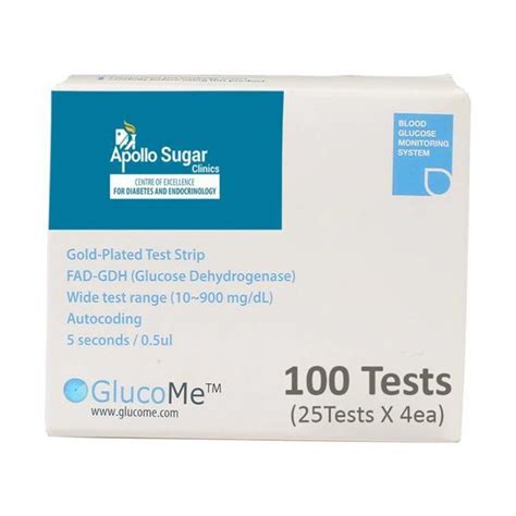 Apollo Sugar Glucome Test Strip 100s Online At Best Price Blood