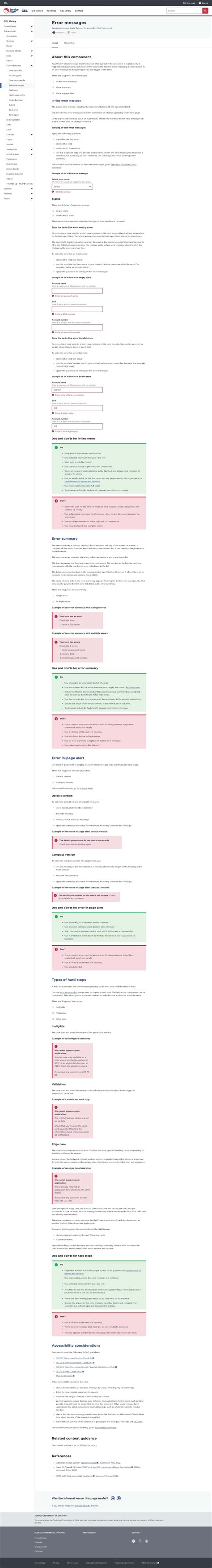 Error Handling In Forms Guidance Digital NSW Community