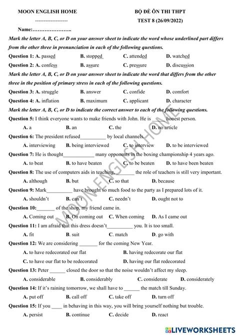 Grade 12 Practice 8 2609 Worksheet Live Worksheets