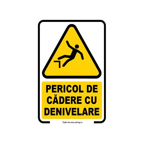 G152 Semn Indicator Pericol De Cadere Cu Denivelare Tabla Aluminiu