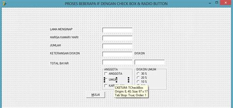 Belajar Delphi Membuat Proses Beberapa If Dengan Check Box And Radio
