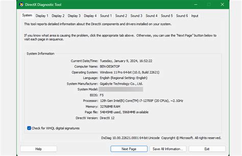 Directx Diagnostic Tool Windows 11 At Krystal Russell Blog