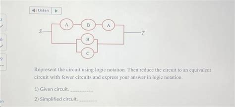 Solved Represent The Circuit Using Logic Notation Then