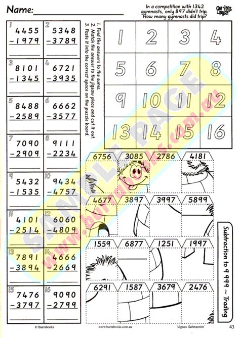 Jigsaw Subtraction Downloadable Educational Worksheets And Books Australian Curriculum