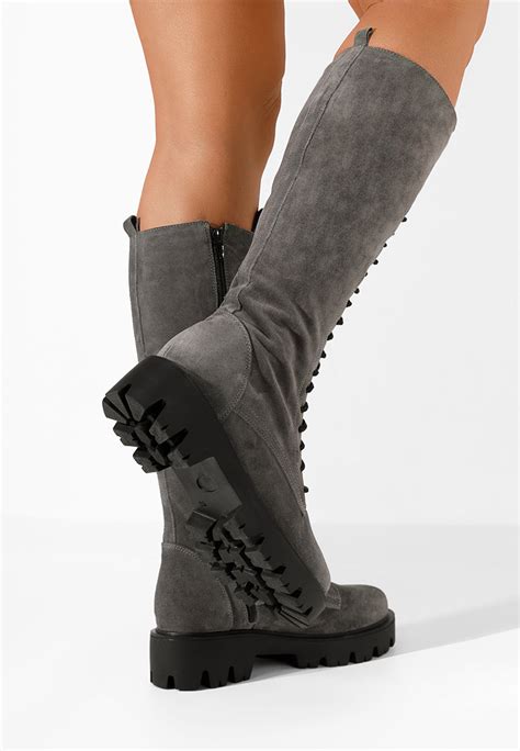 Bocanci Inalti De Dama Margia V2 Gri Zapatos