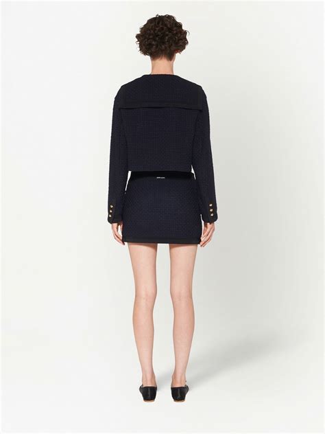 Miu Miu Wool Boucle Mini Skirt In Black Modesens