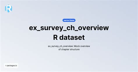 Exsurveychoverview Dataset R Packages