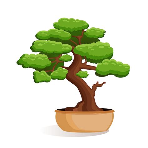 Premium Vector Vector Illustration Of Bonsai Tree In A Pot