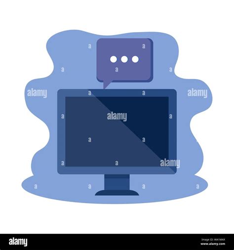 Desktop Computer With Speech Bubble Stock Vector Image Art Alamy