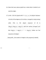 Show That Every Planar Graph Has A Vertex That Is Incident To At Most Five Edges Docx Show