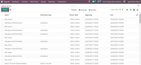 Work Entries In Odoo 16 Payroll App Odoo V16 Enterprise Edition Book