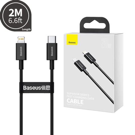 Baseus Superior Series Fast Charging Data Cable Type C To IP PD W M Black Baseus Pakistan