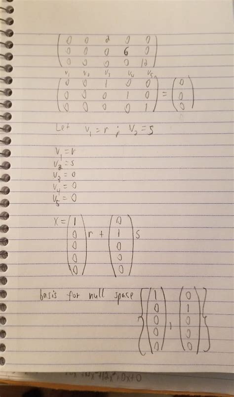 Finding Basis For The Null Space Is This Correct Rlinearalgebra
