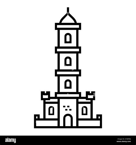 Tower Icon Or Modern Line Symbol Vector Line Art And Icon Design With