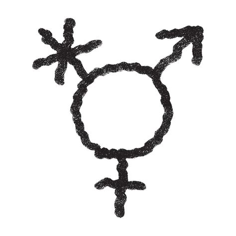Hand Drawn Transgender Gender Identity Sign Symbol Used To Represent