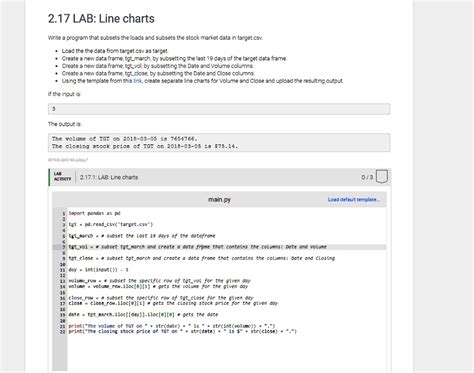 217 Lab Line Charts Write A Program That Subsets The Leads And Subsets The Stock Market Data