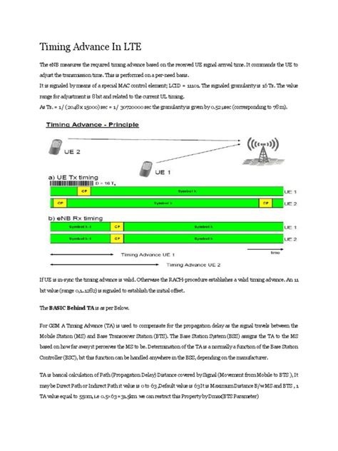 Timing Advance In Lte Pdf
