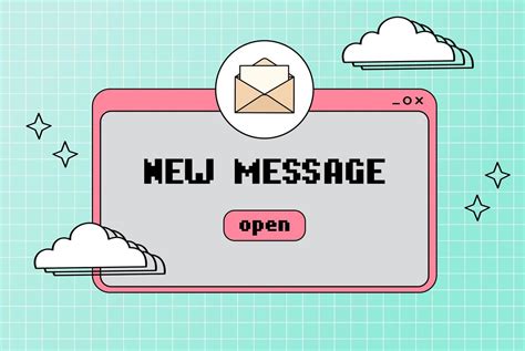 New Message Popup Window Retro Computer Aesthetic Computer Screen 90s 2000s Vector