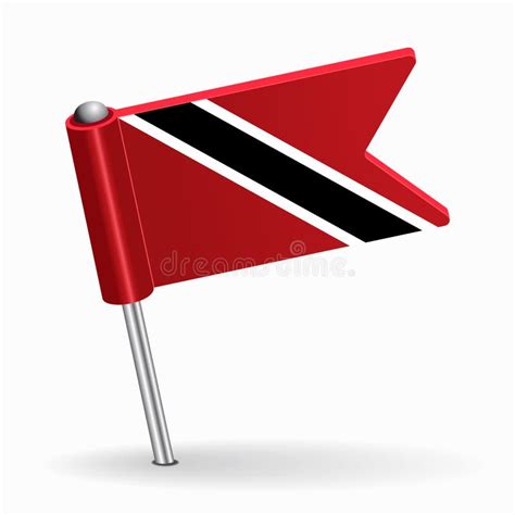 Trinidad And Tobago Flag Map Pointer Layout Vector Illustration Stock