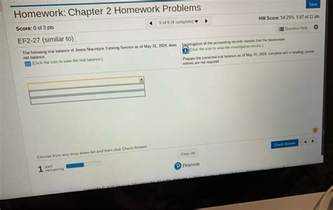 Solved Save Homework Chapter 2 Homework Problems Score