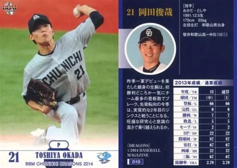 駿河屋 D10 レギュラーカード ： 岡田俊哉（bbm）