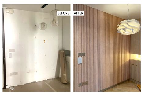Before After Fluted Panel Wall Decoration