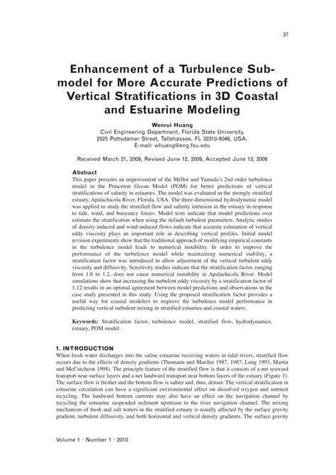 PDF Enhancement Of A Turbulence Sub Model For More Accurate Predictions Of Vertical