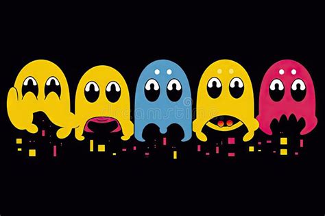 Pacman Ghosts Retro Gaming Stock Illustration Illustration Of Ball