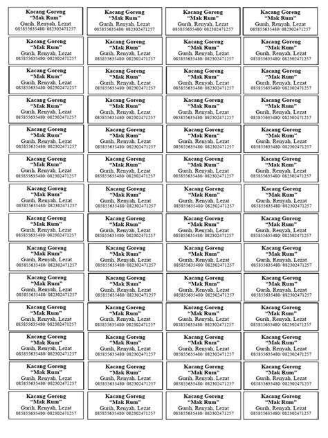 Label Makanan Kacang Pdf