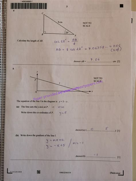 Cie 0580 Igcse Extended Paper 22 May June 2014 Mathematics