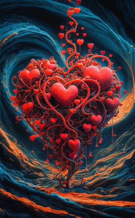 Nested Love Heart Inside Heart Stock Illustration Illustration Of