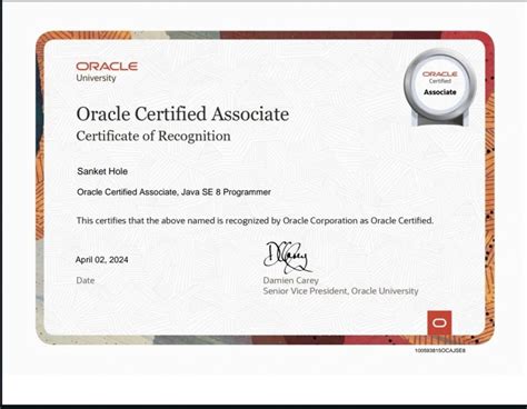 Sanket Hole On Linkedin Ocajp Java Tcs 1z0 Certificationdone