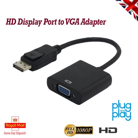 New Display Port Dp Male To Vga Female Adapter Gold Plated 1080p