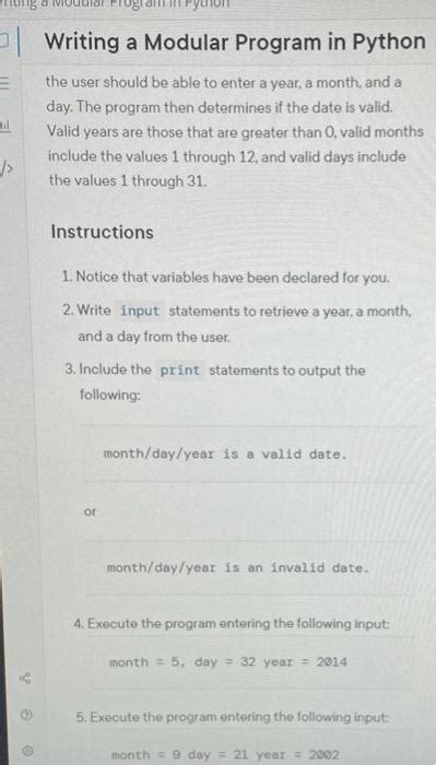 Solved Um D Writing A Modular Program In Python The User
