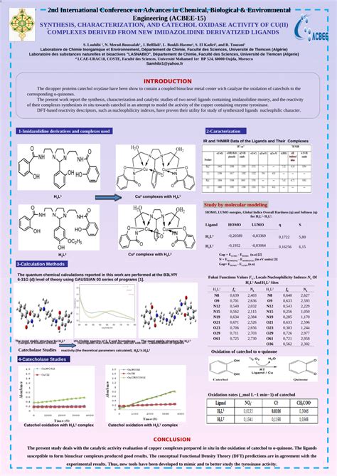 Pdf Synthesis Characterization And Catechol Oxidase Activity Of Cu Ii Complexes Derived