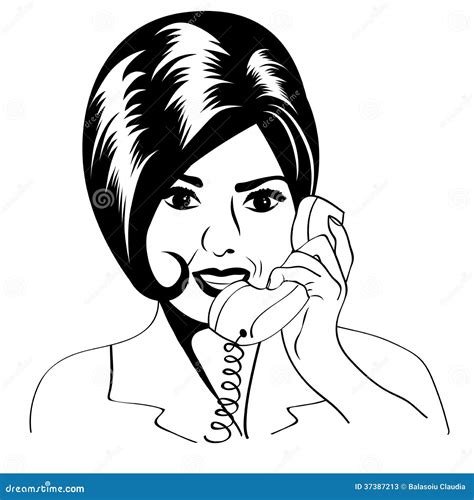 Woman Chatting On The Phone Pop Art Illustration Stock Vector