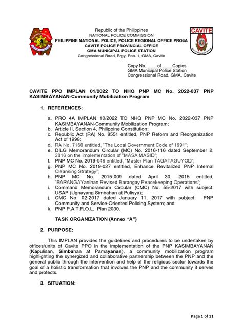 Gmamps Implan Pnp Kasimbayanan Program Pdf Community Police