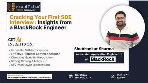 Cracking Your First Sde Interview Insights From A Blackrock Tech Lead