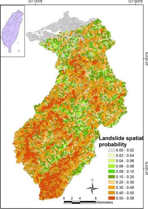 Landslide Spatial Probability Of An Event With Year Recurrence Download Scientific Diagram