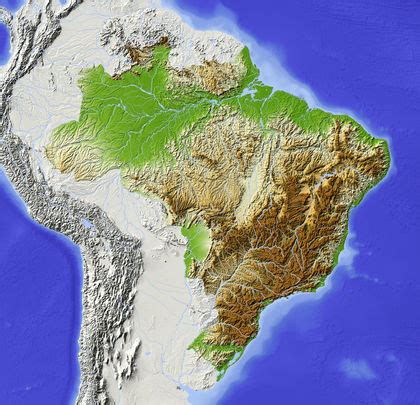 Geographical Map Of Brazil Topography And Physical 52 Off