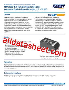T591 Datasheet(PDF) - Kemet Corporation