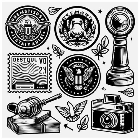 Stamp Set Vector Stamp Without Text Stock Illustration Premium Ai