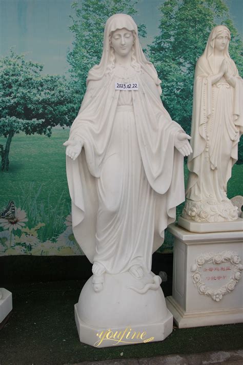 Religious White Marble Our Lady Of Grace Statue Youfine