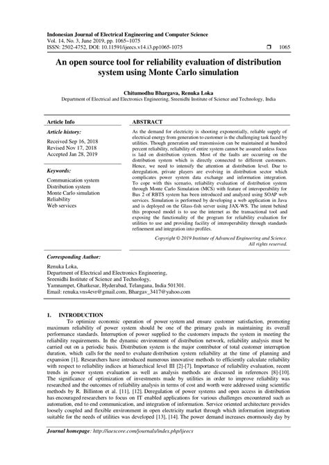 Pdf An Open Source Tool For Reliability Evaluation Of Distribution